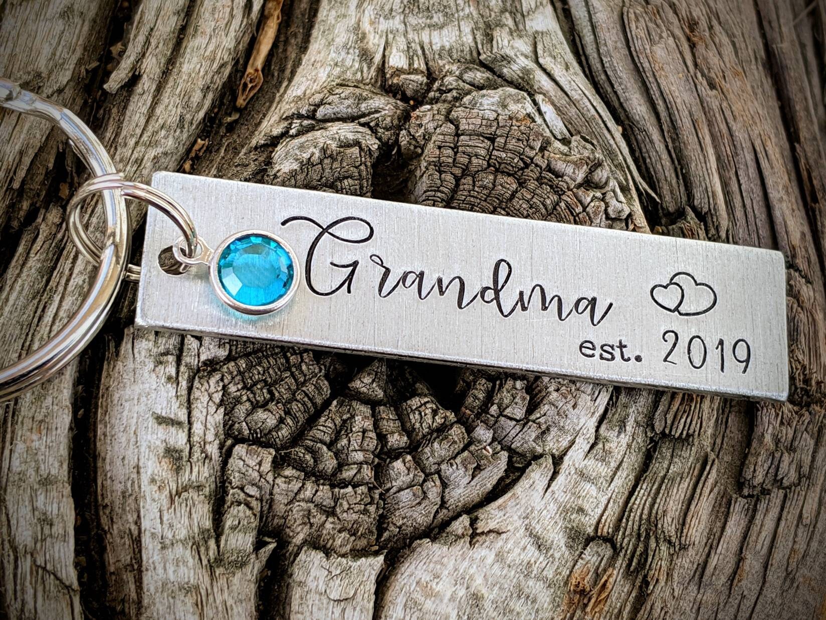Personalized Hand Stamped Grandma Keychain. New Grandmother | Etsy