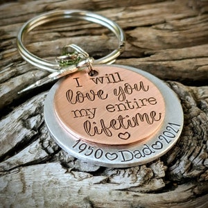 Personalized Hand Stamped Dad Memorial Keychain. Custom Father Memorial ...