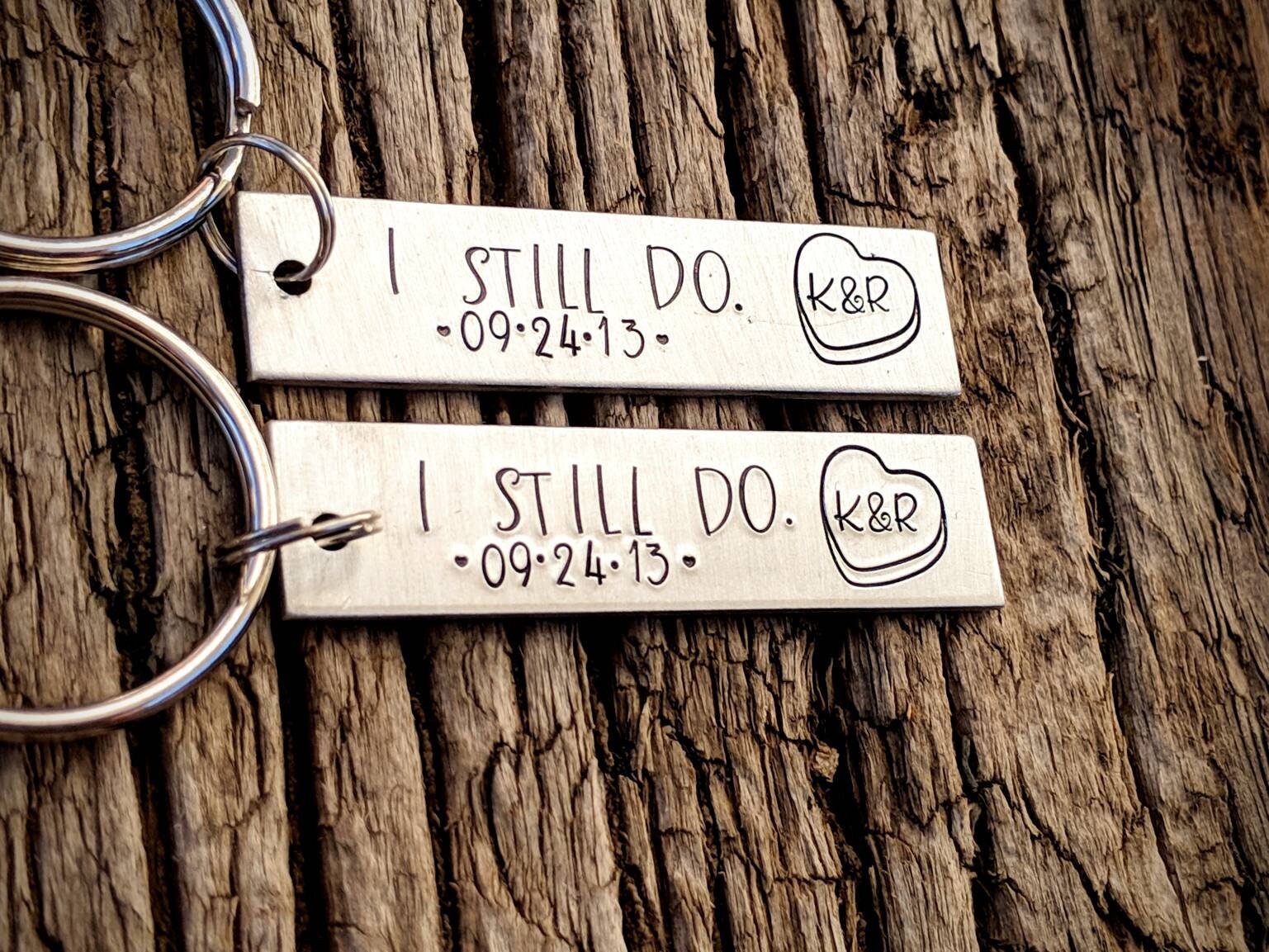 Personalized Anniversary Date Keychains. First Anniversary Gift ...