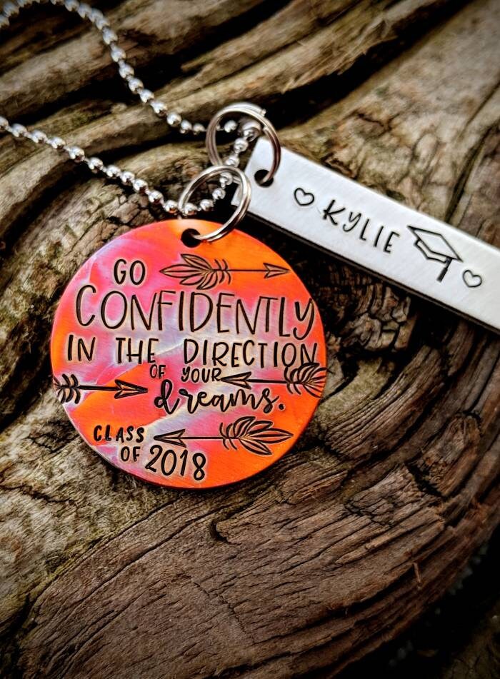 Personalized Hand Stamped Graduation Rearview Mirror Charm. - Etsy