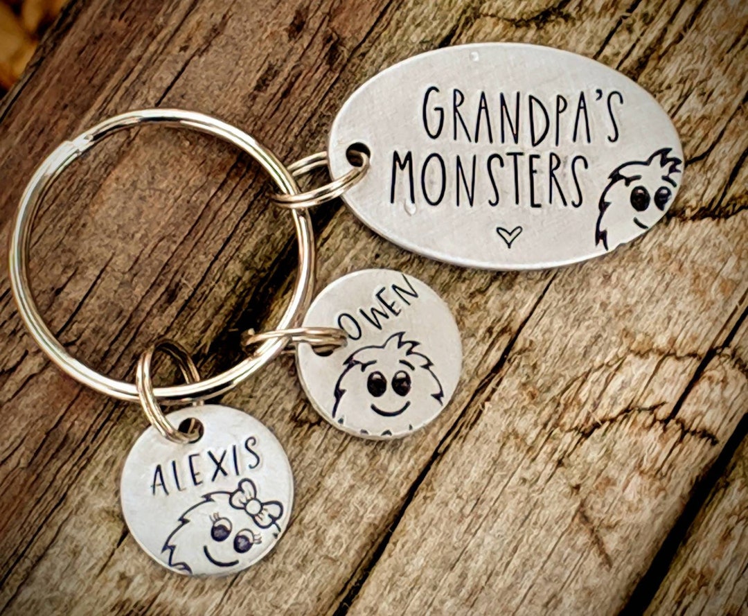 Personalized Grandpa Keychain. Grandfather Gift. Gift From Grandkids ...