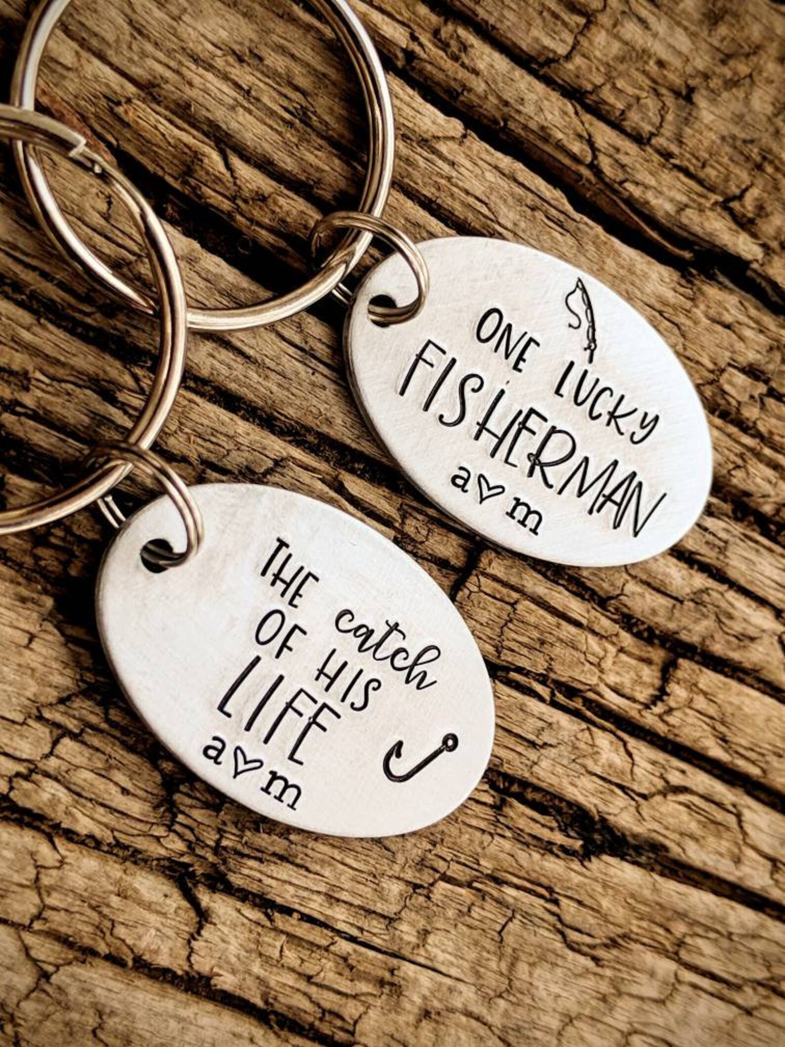 Personalized Anniversary Keychains. Hand Stamped Long Distance | Etsy