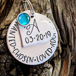 Personalized Hand Stamped Adoption Necklace. Gift for Adopted Child ...