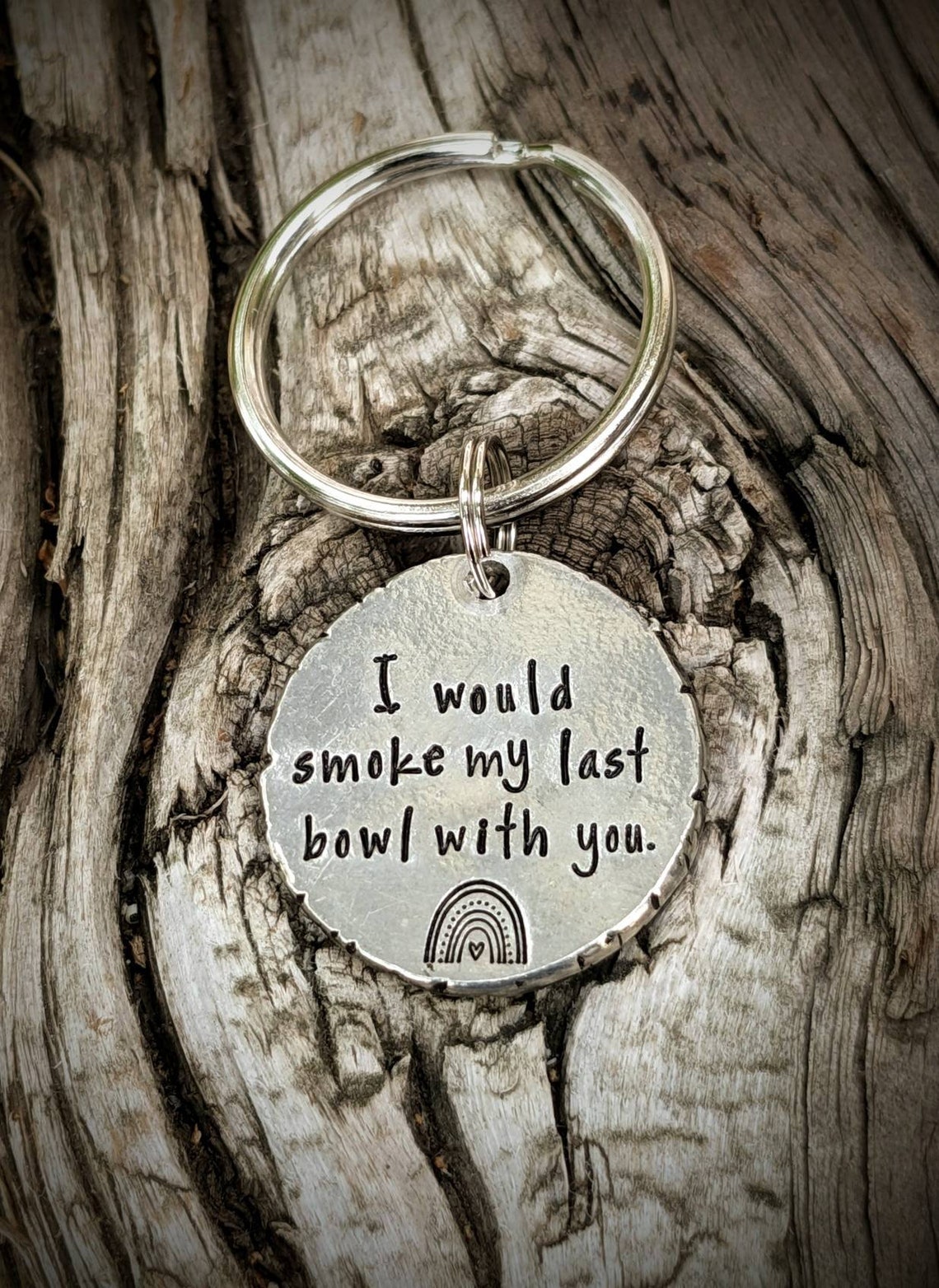 Personalized Hand Stamped Weed Keychain. Custom Stoner Gift. - Etsy
