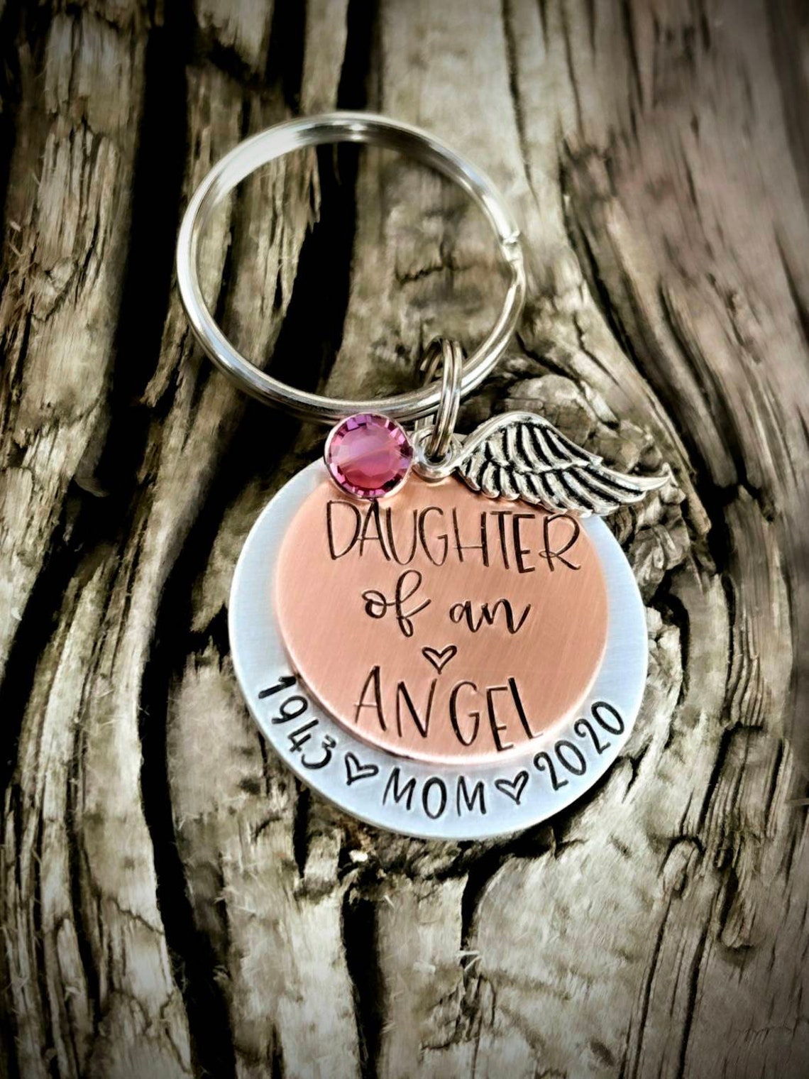 Personalized Hand Stamped Mom Memorial Keychain. Mother - Etsy