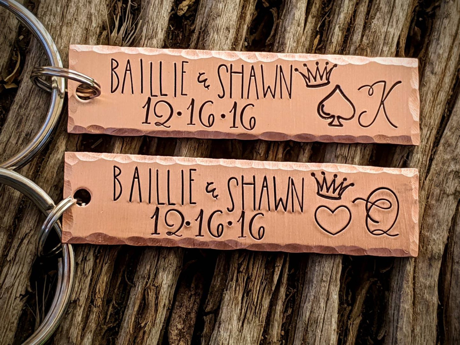 Personalized Hand Stamped MATCHING Set. Couples Gift Set. Couples ...