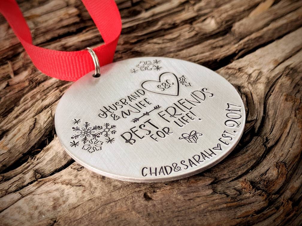 Personalized Christmas Ornament. Hand Stamped Tree Ornament. Custom ...