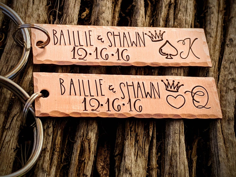 Personalized Hand Stamped MATCHING Set. Couples Gift Set. Couples ...