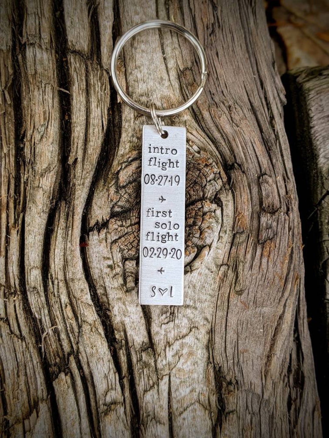 Personalized Hand Stamped Pilot Keychain. Pilots Gifts. Flight School ...