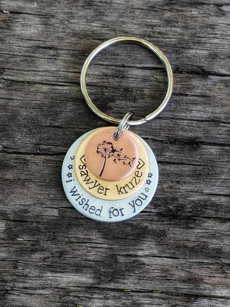 Personalized Hand Stamped New Baby Keychain New Mother Gift. | Etsy