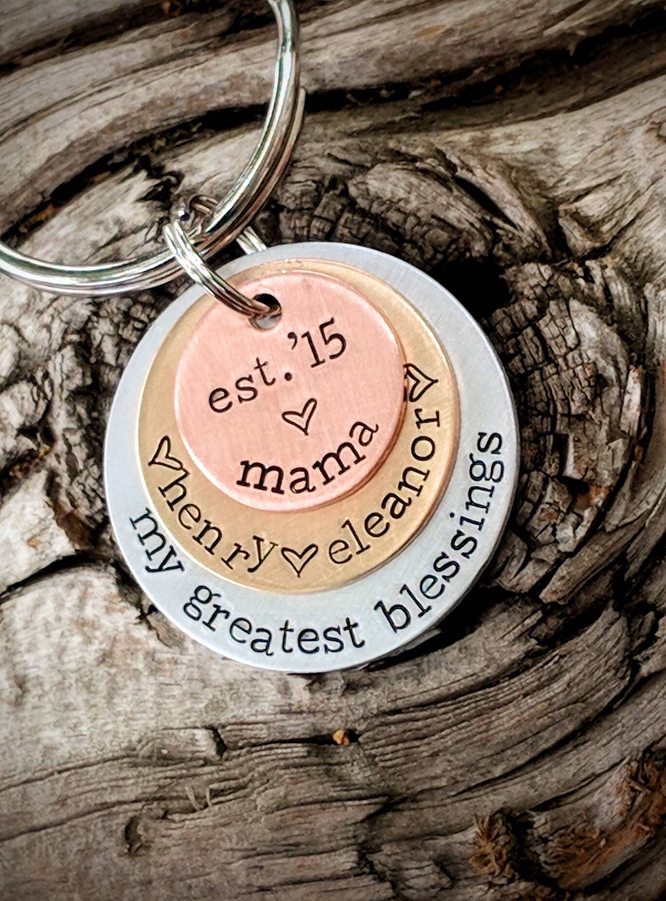 Personalized Stamped Mom Keychain. First Mothers Day Gift. Gift for Mom ...