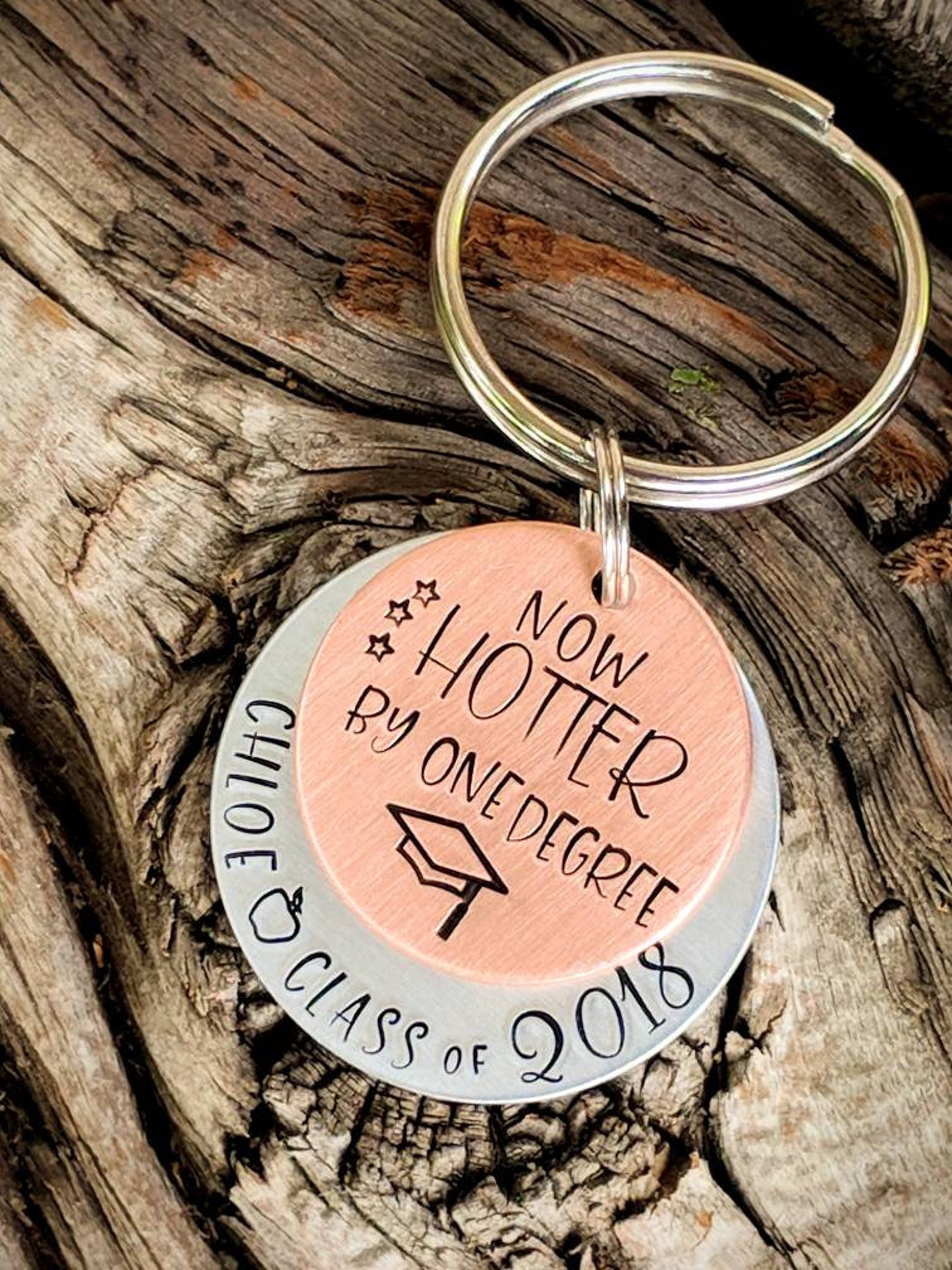 Personalized Graduation Keychain. Hand Stamped Graduate Gift. - Etsy