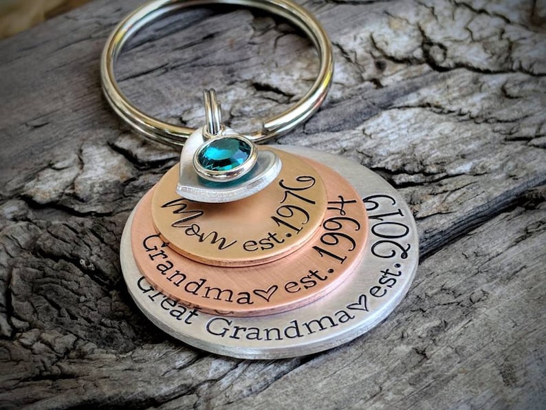Personalized Stamped Great Grandma Keychain. Pregnancy - Etsy