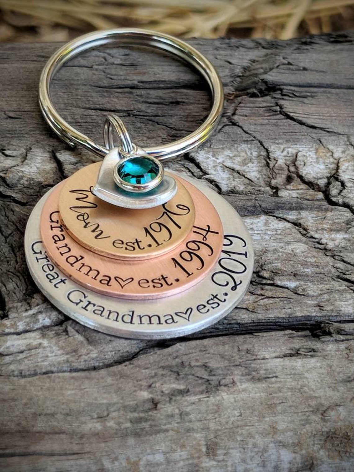 Personalized stamped great grandma keychain. Pregnancy | Etsy