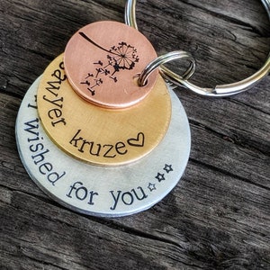 Personalized Hand Stamped New Baby Keychain New Mother Gift. New Father ...