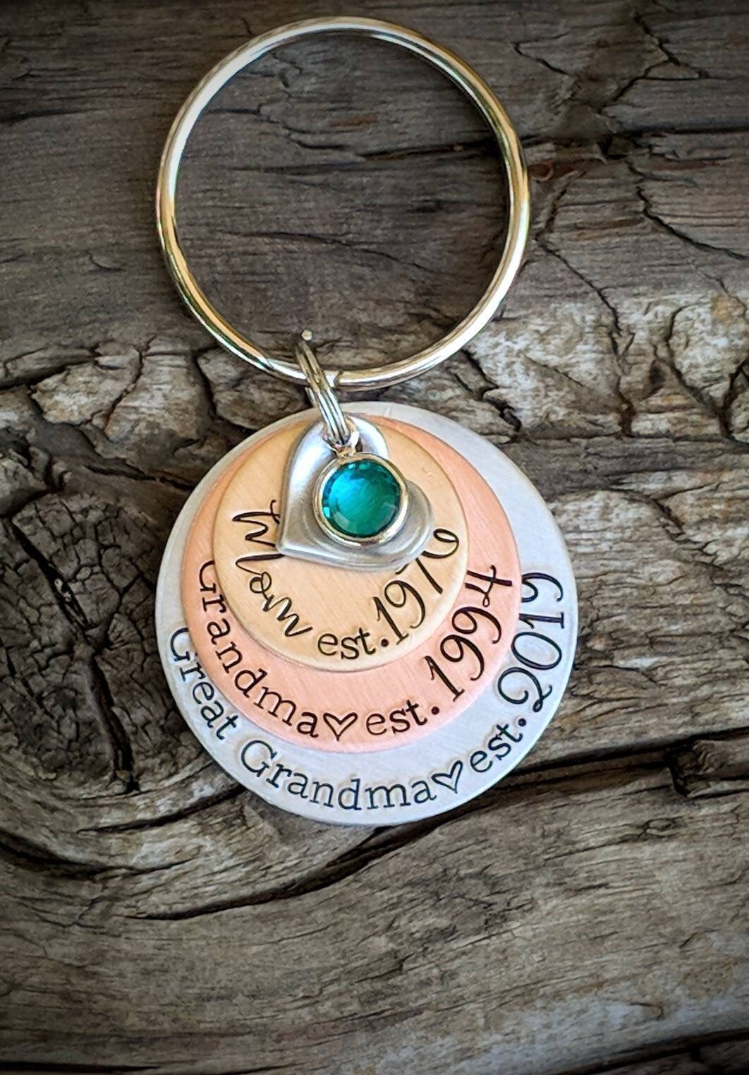 Personalized Stamped Great Grandma Keychain. Pregnancy - Etsy