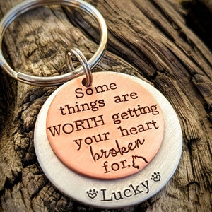 Personalized Hand Stamped Cat Memorial Keychain. Gift for Loss of Kitty ...