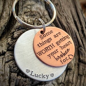 Personalized Hand Stamped Cat Memorial Keychain. Gift for Loss of Kitty ...