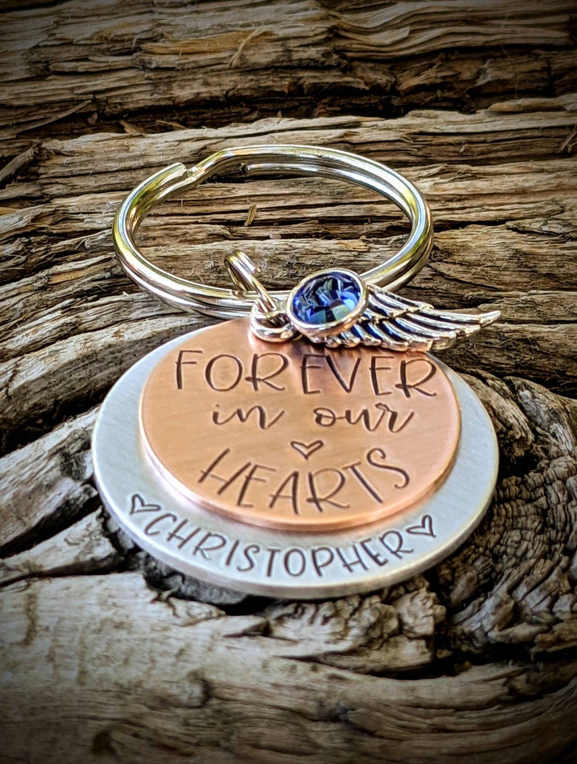Personalized Hand Stamped Memorial Keychain. Child Loss Gift. - Etsy