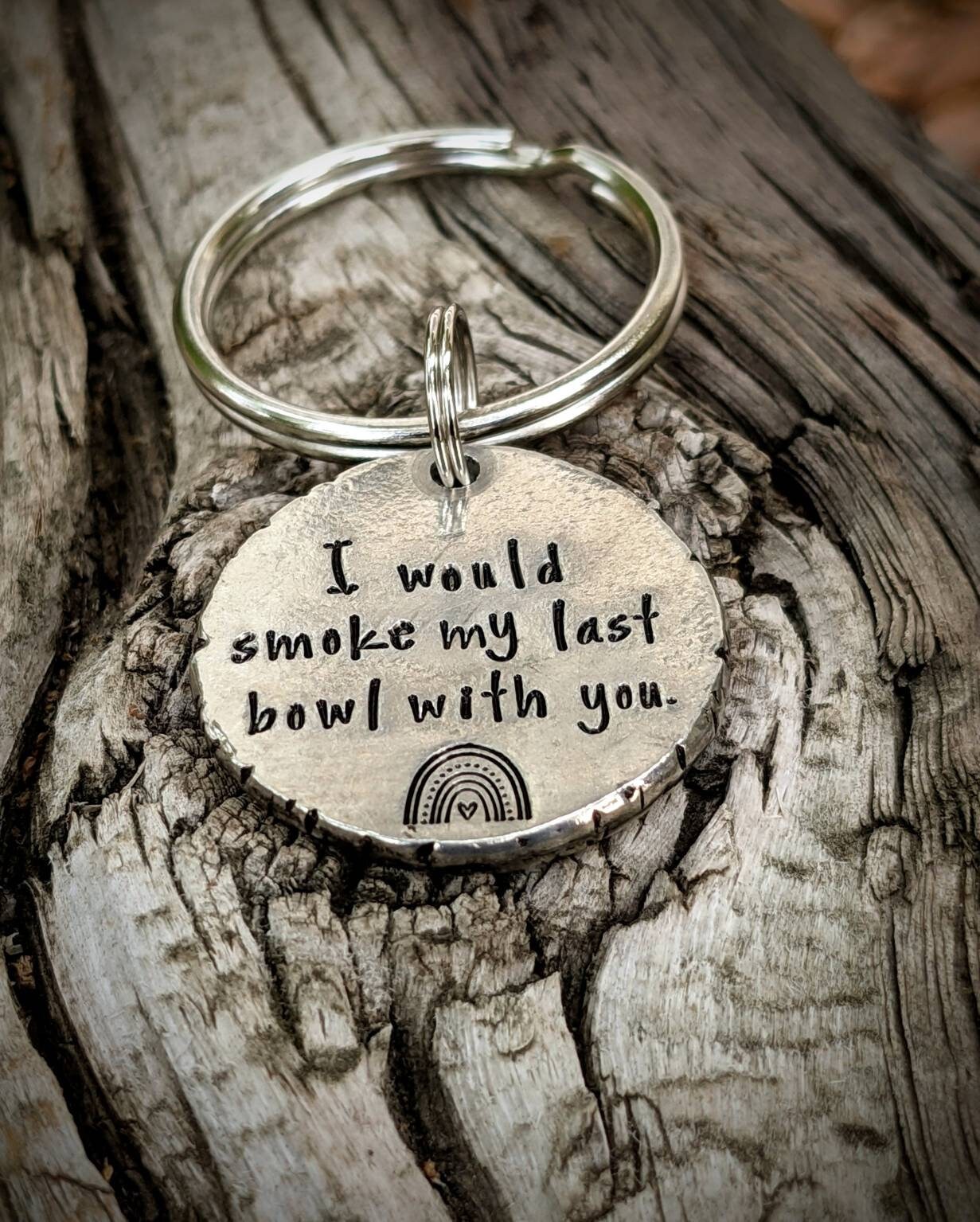 Personalized Hand Stamped Weed Keychain. Custom Stoner Gift. - Etsy