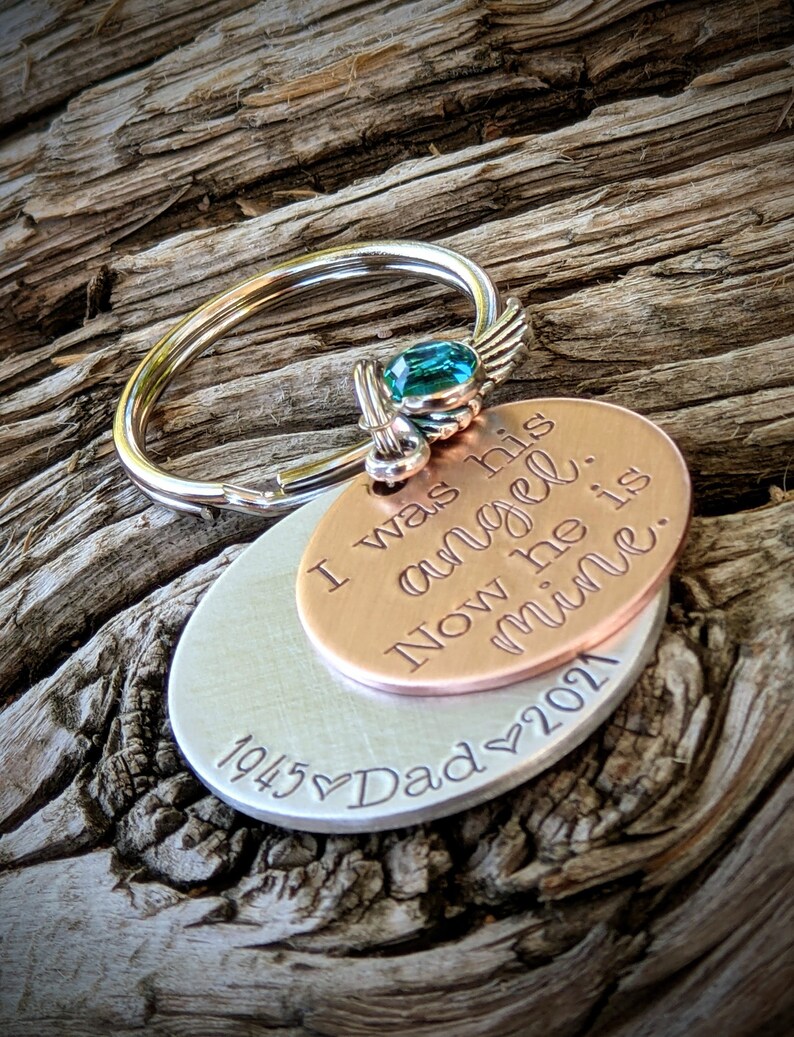 Personalized Hand Stamped Dad Memorial Keychain. Father - Etsy