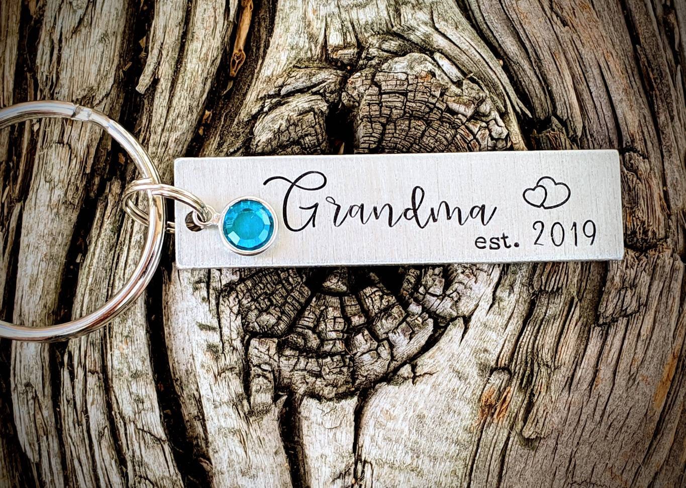 Personalized Hand Stamped Grandma Keychain. New Grandmother | Etsy