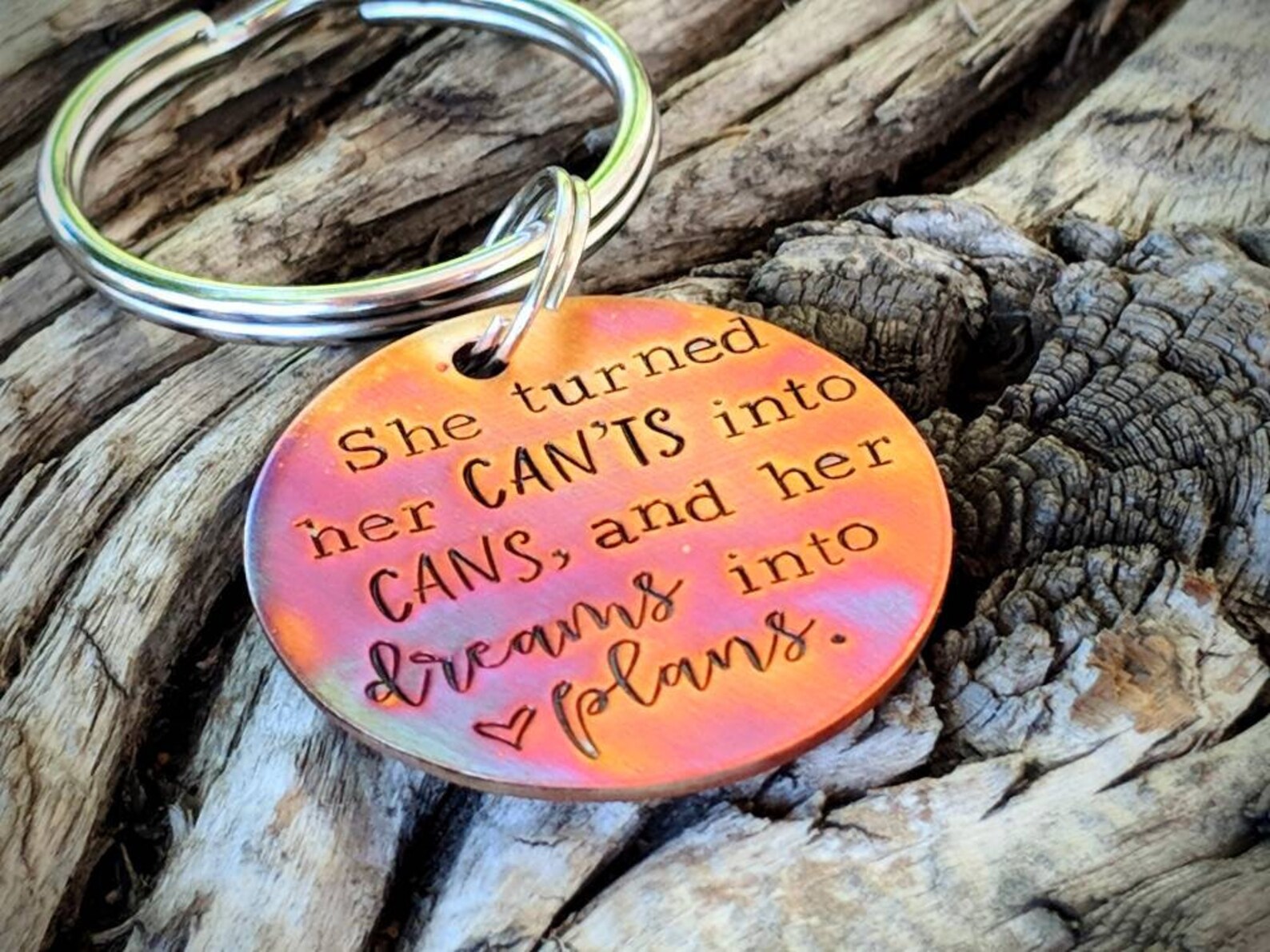 Hand Stamped Inspirational Keychain. Motivational Gift. - Etsy