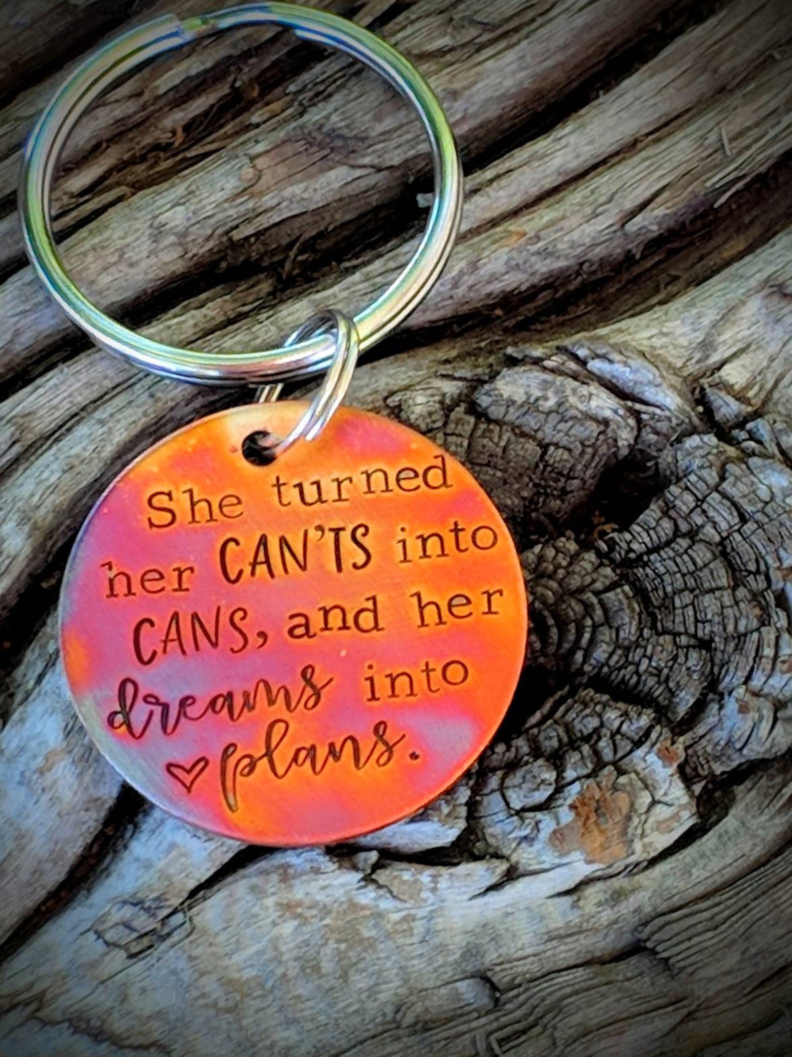 Hand Stamped Inspirational Keychain. Motivational Gift. - Etsy