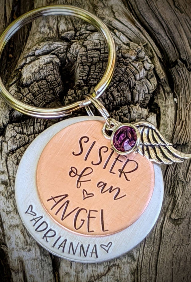 Personalized Hand Stamped Sibling Memorial Keychain. Gift for - Etsy