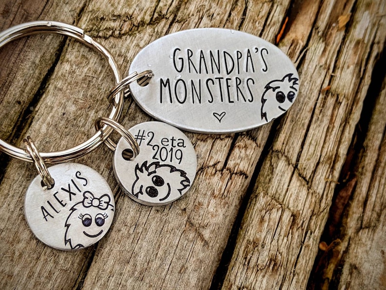 Personalized Grandpa Keychain. Grandfather Gift. Gift From Grandkids ...