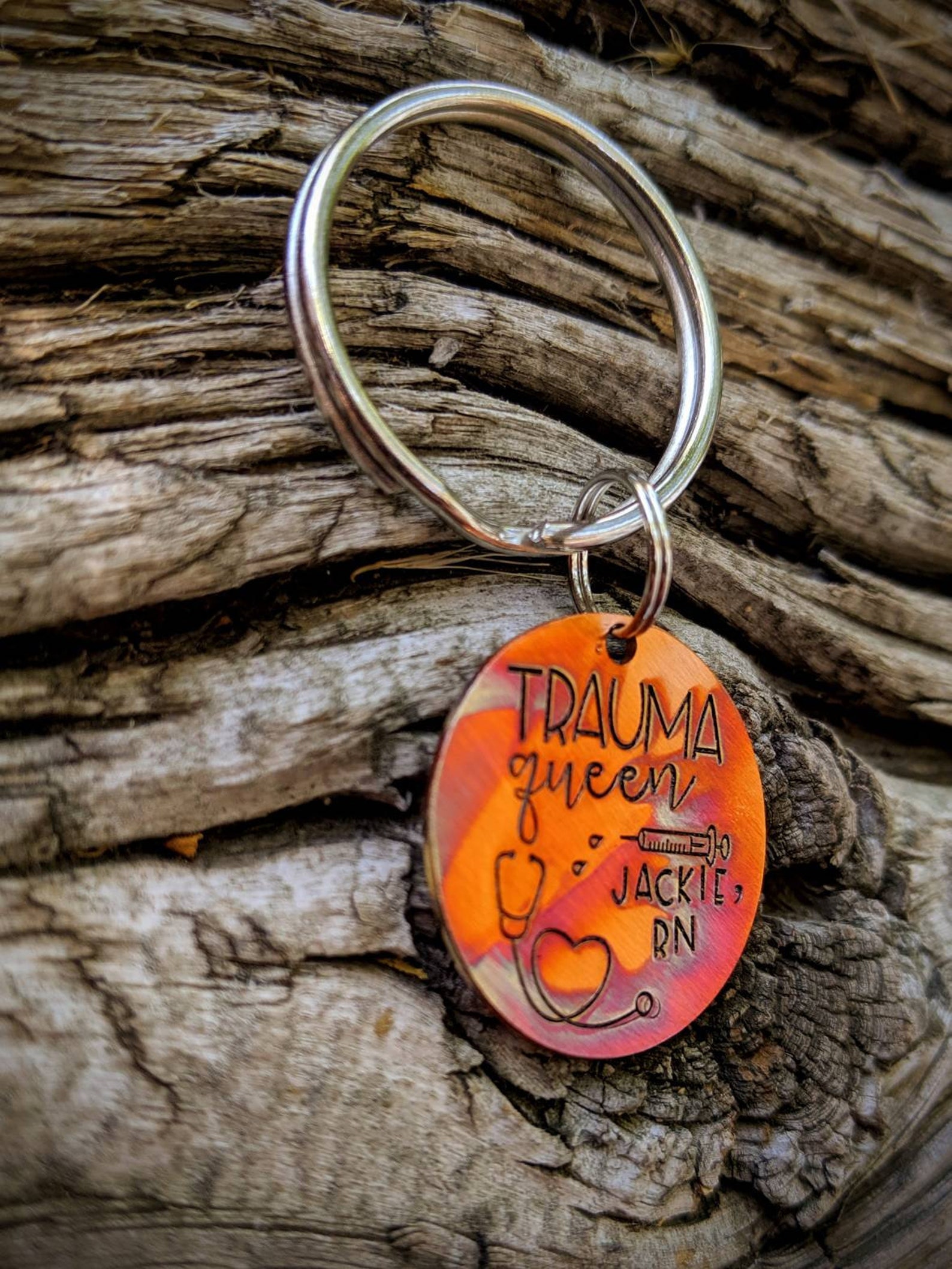 Personalized Nurse Keychain. Hand Stamped Nurse's - Etsy