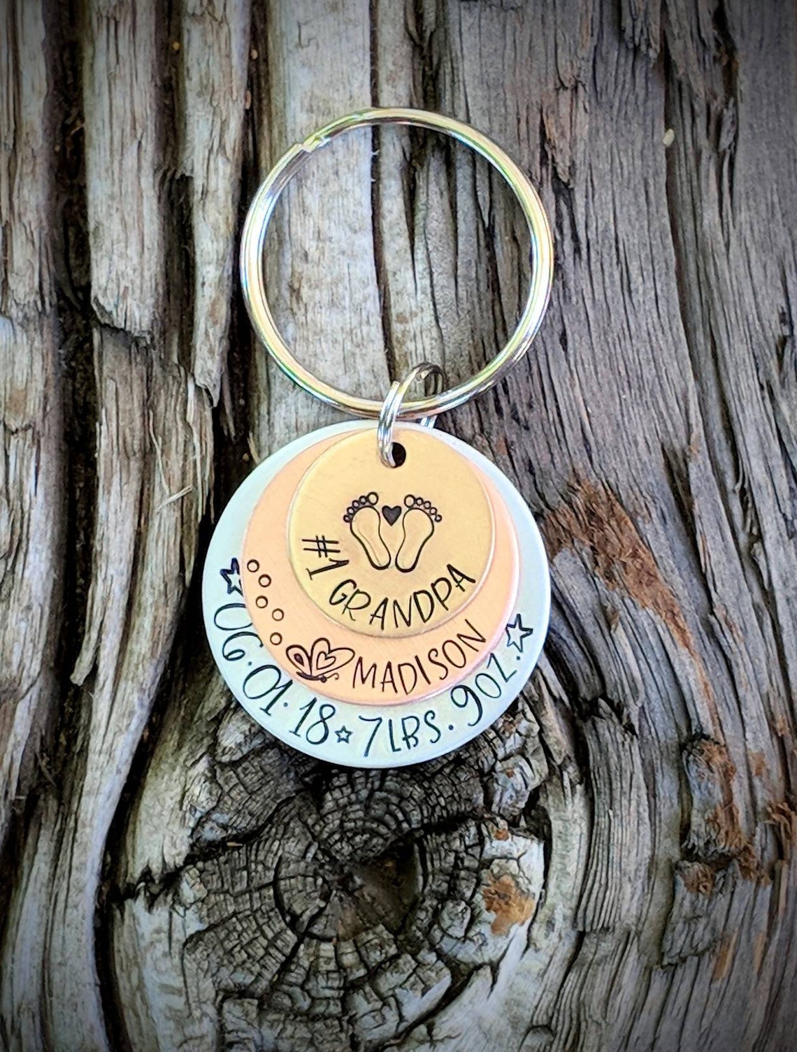 Personalized Grandpa Keychain. Grandfather Gift. Number One Grandpa ...