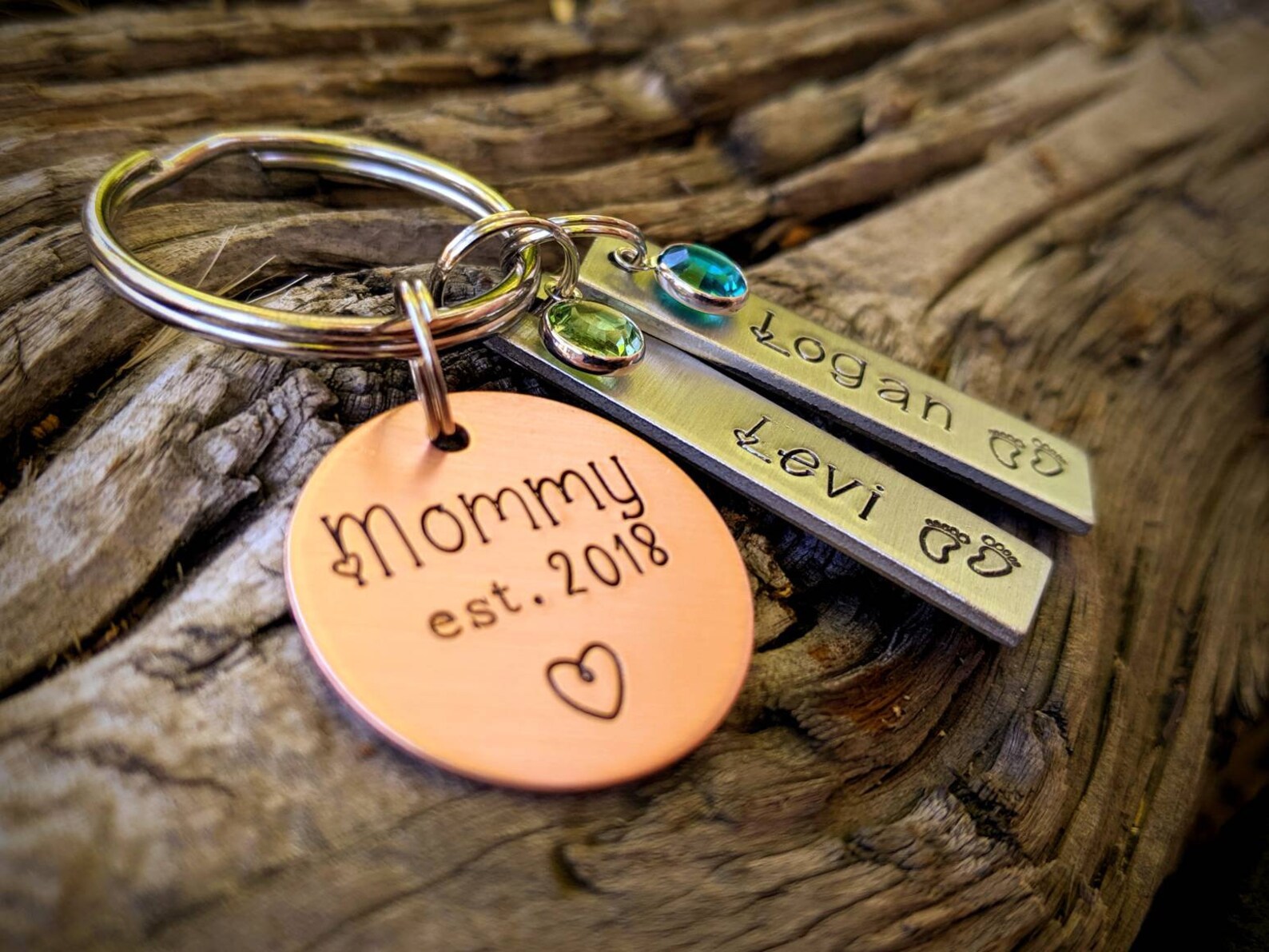 Personalized Mom Keychain. Hand Stamped Mothers Day Gift. Gift | Etsy