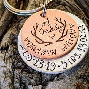 Personalized Dad Keychain. First Fathers Day Gift. New Daddy Gift. Gift ...