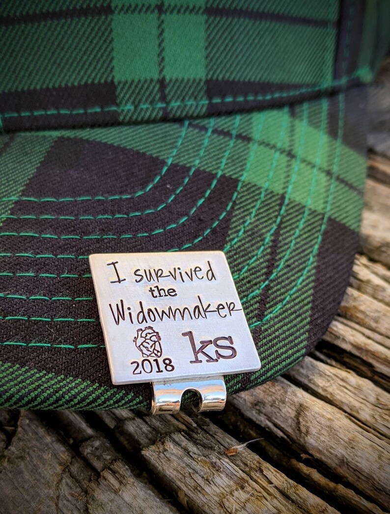 Personalized Hand Stamped Hat Clip. Custom Fathers Day Gifts. Heart ...