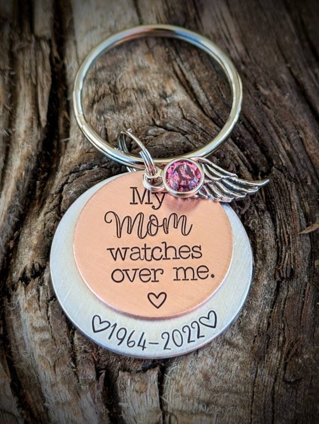 Personalized Hand Stamped Mom Memorial Keychain. Loss of Mother Gifts ...