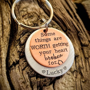 Personalized Hand Stamped Cat Memorial Keychain. Gift for Loss of Kitty ...