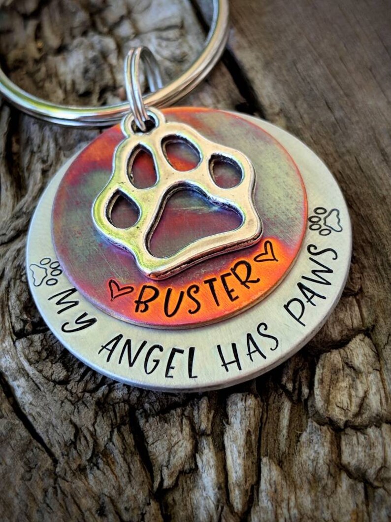 Personalized pet memorial keychain. Pet loss rainbow bridge | Etsy