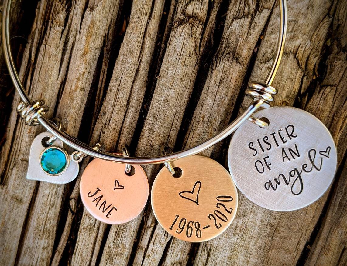 Personalized Hand Stamped Memorial Bracelet. Custom Gifts for - Etsy