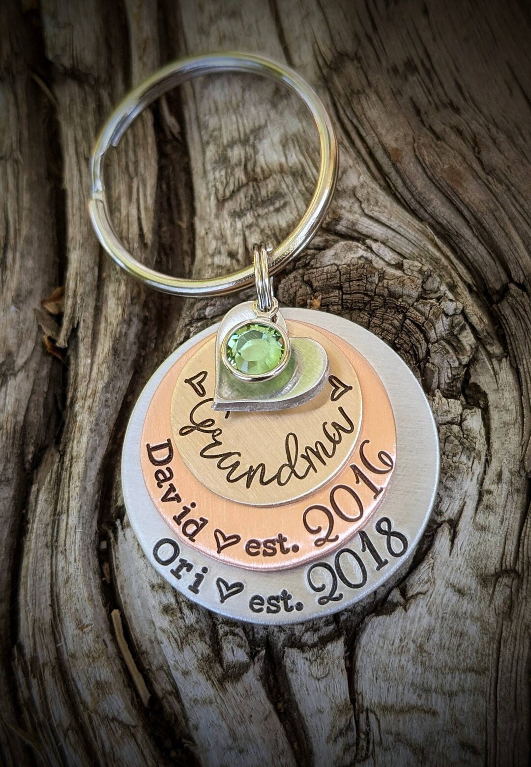 Personalized Hand Stamped Grandma Keychain. Mothers Day Gifts ...