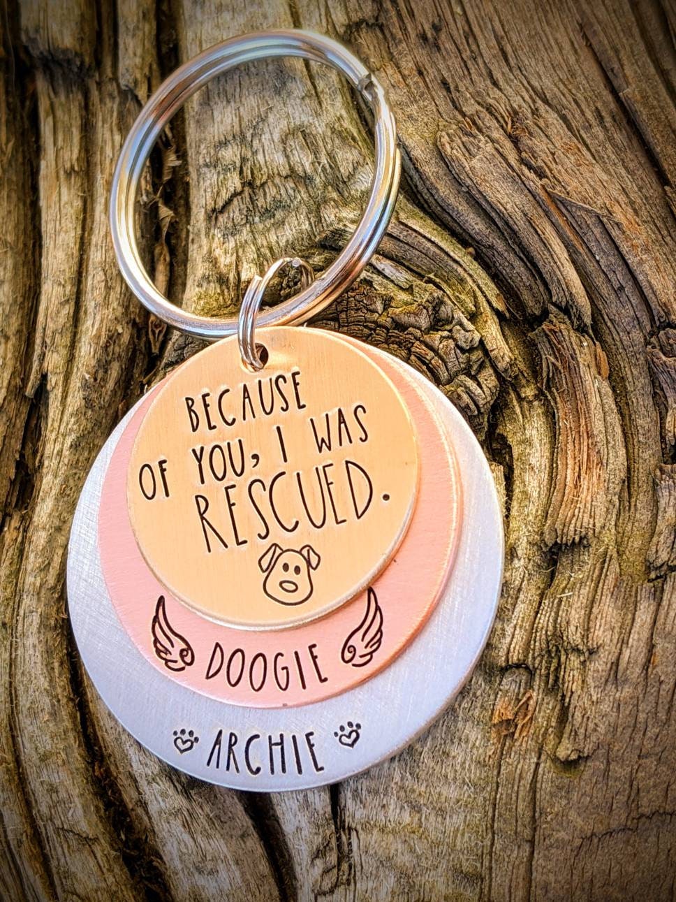 Personalized Hand Stamped Pet Memorial Keychain. Dog Memorial - Etsy
