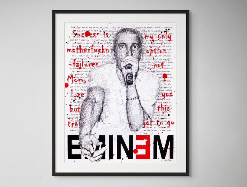 Eminem Print of Original Ink Drawing - Scribble Art - Etsy