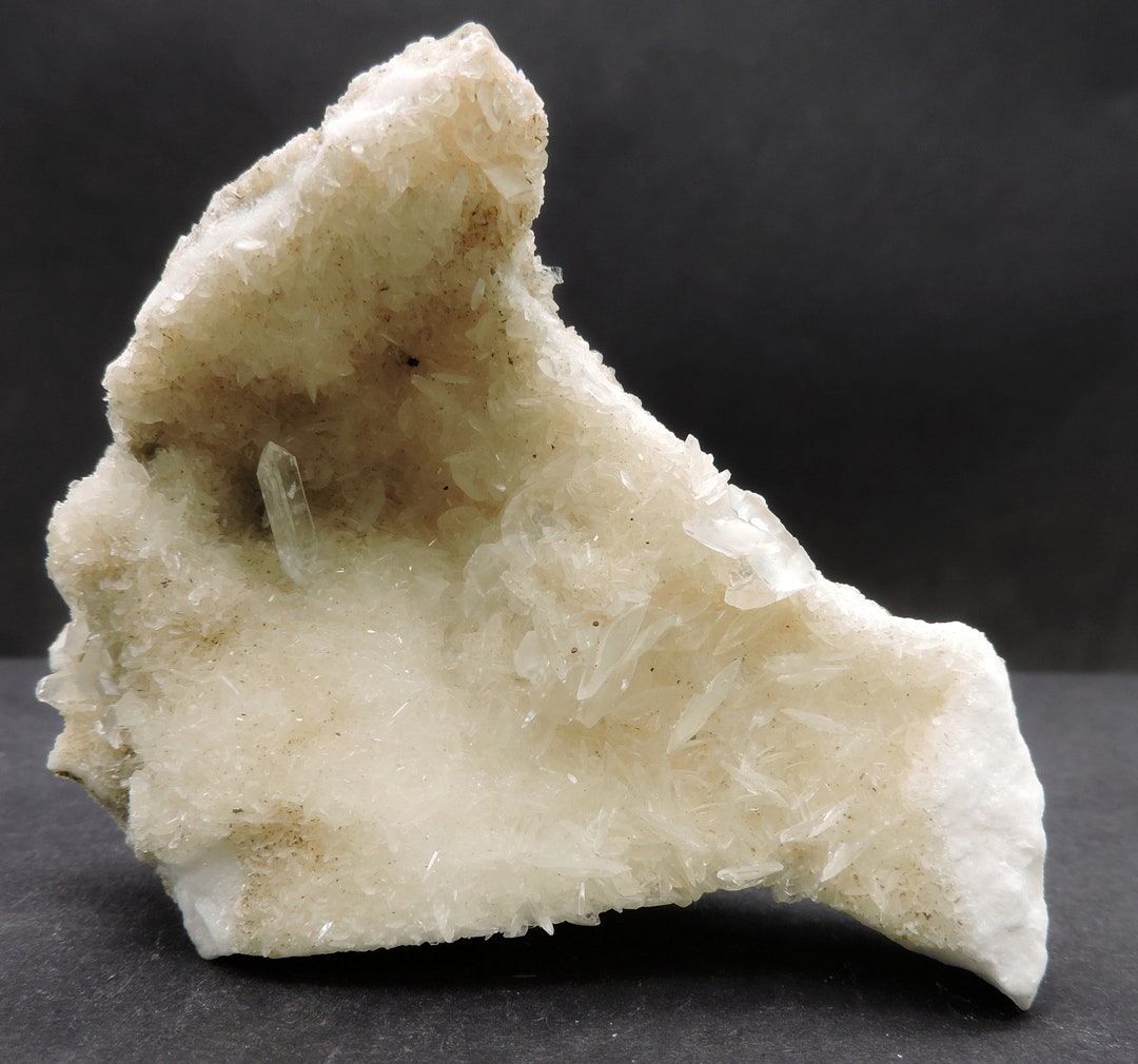Gypsum Var. Selenite on Alabaster Matrix From Spain - Cabinet Size - Etsy