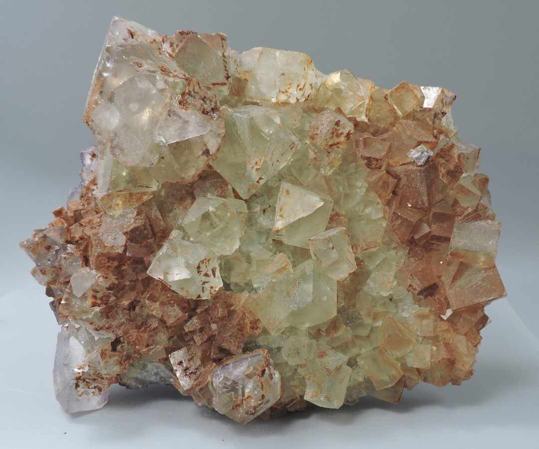 Large Cluster of Fluorescent Cubic Fluorite From Morocco – Cabinet Size ...