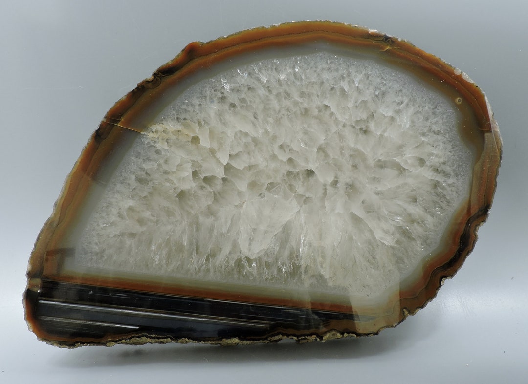 Huge Agate Slice With Quartz From Brazil – Large Cabinet Size - Etsy