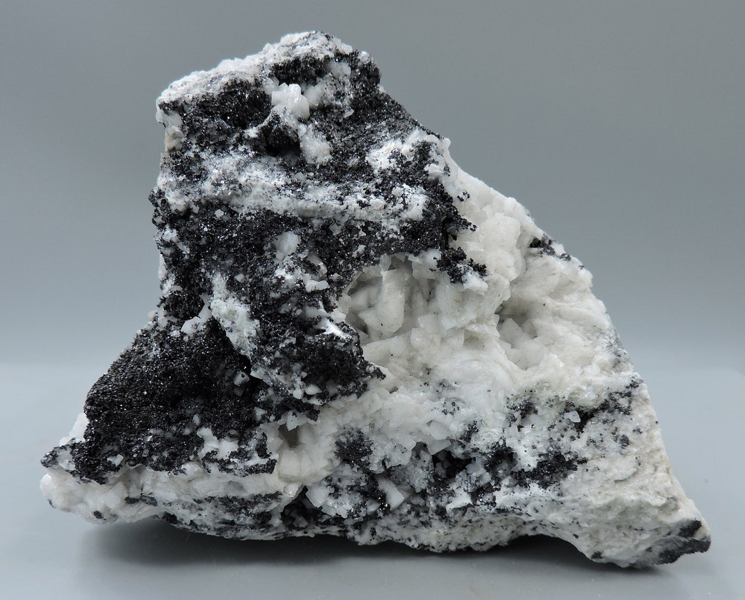Shiny Magnetic Magnetite on Snow White Dolomite From California, USA ...