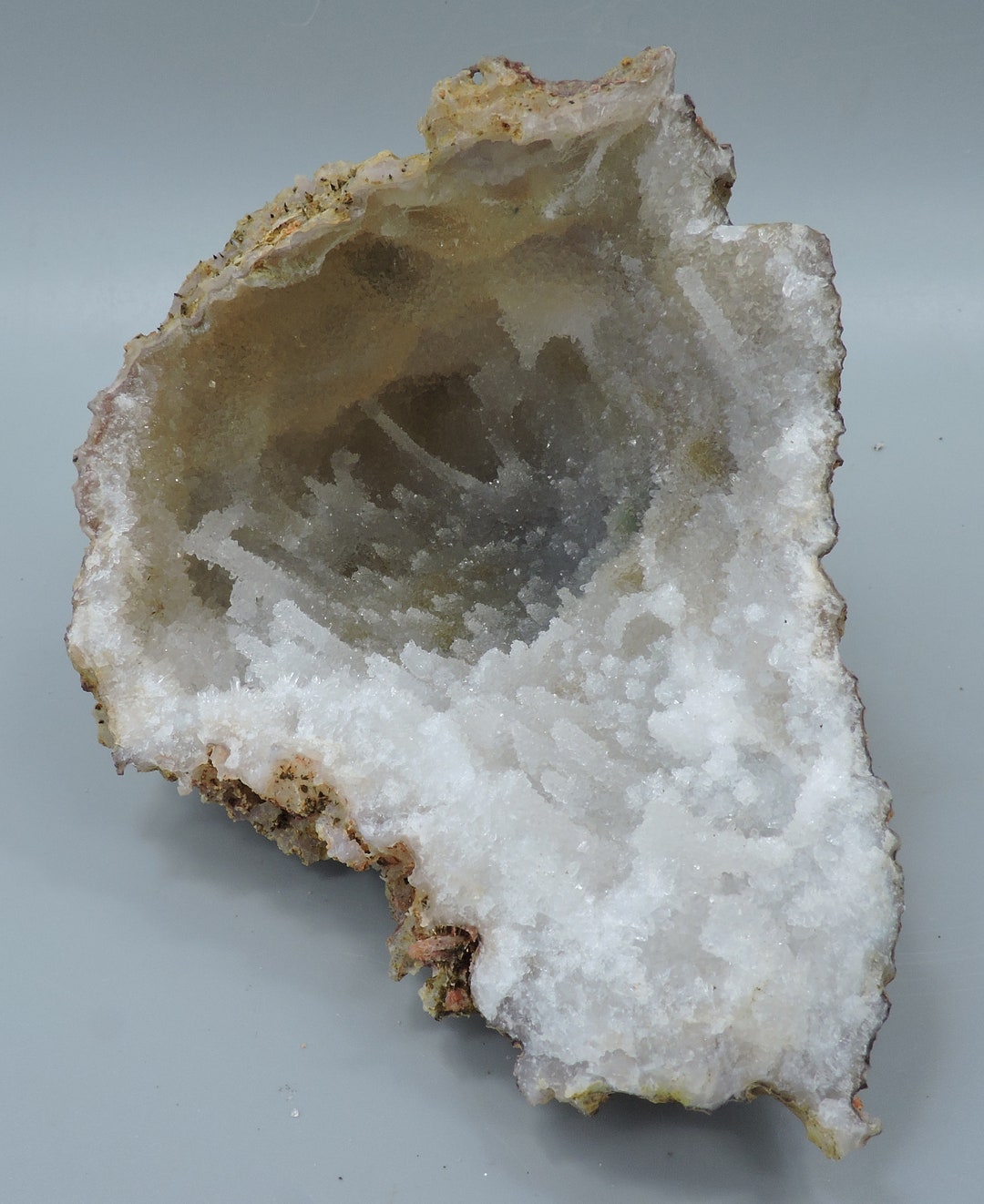 Large Geode With Pure White Spirit Quartz From Morocco – Old Find ...