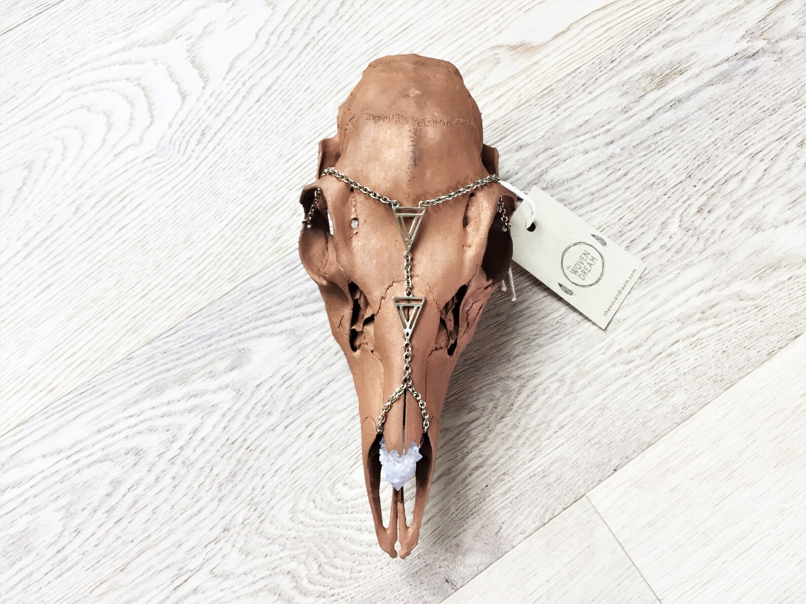 Deer Skull Wall Art: Copper, Spirit Quartz, Altar Adornment - Etsy