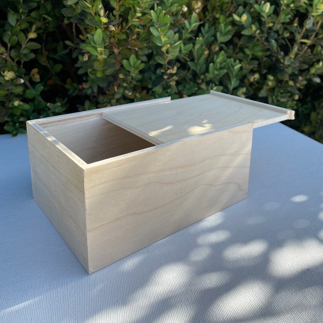 Handmade Wooden Box With Sliding Lid - Etsy