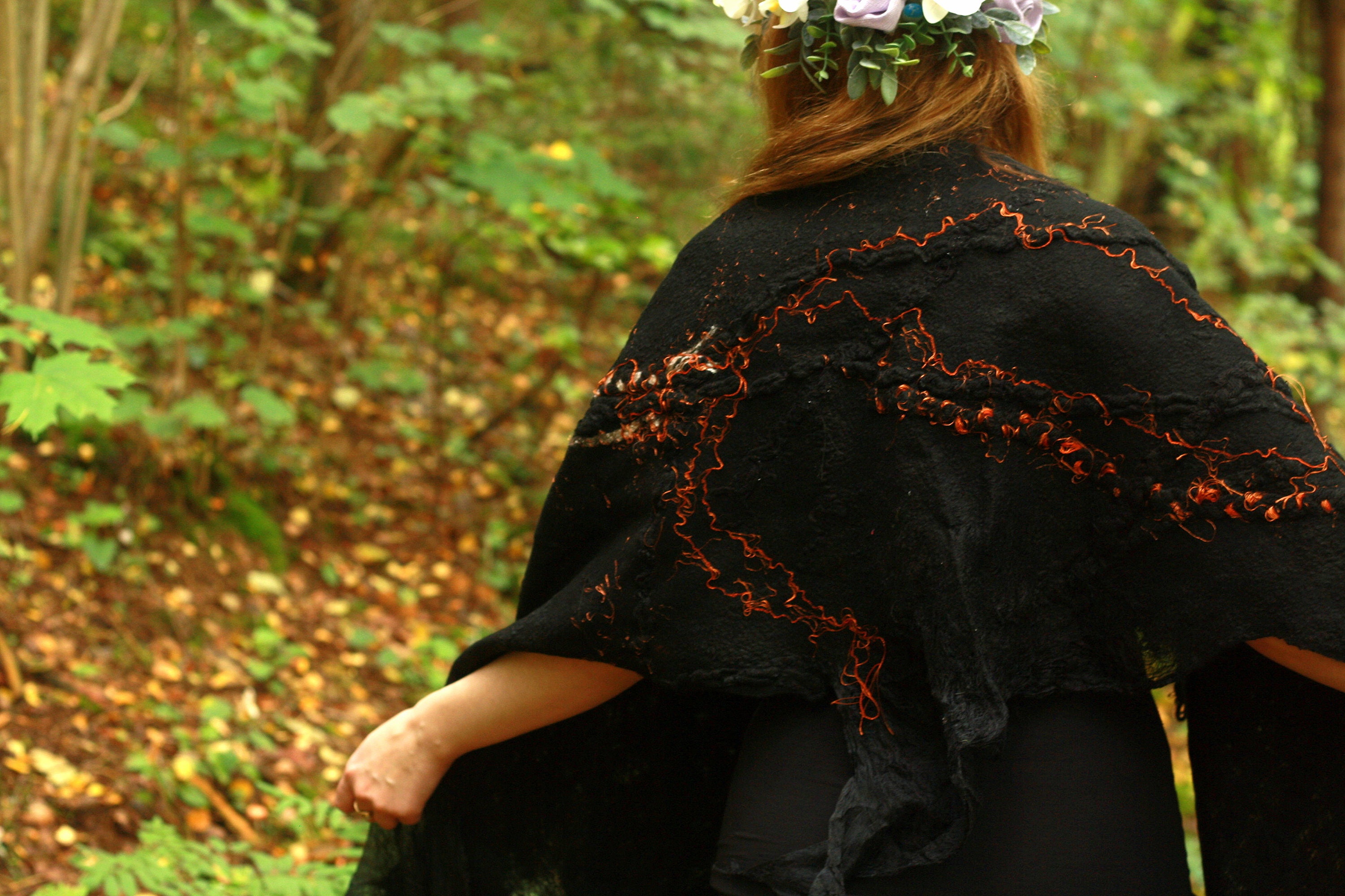 Black and Copper Scarf for Stylish Fall Large Black Felted - Etsy